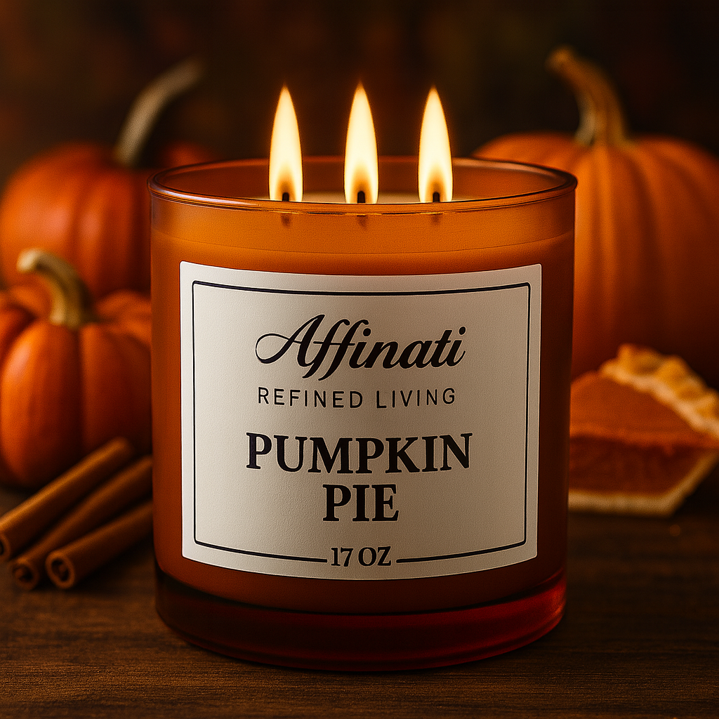 Pumpkin Pie 3-Wick Candle – Cozy Fall Scent | Affinati