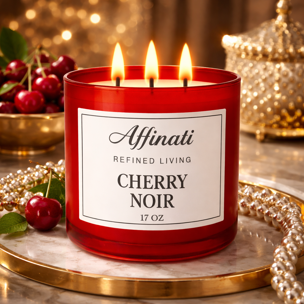 Cherry Noir 3-Wick Candle | Luxury Soy Wax Fruity Candle – Affinati