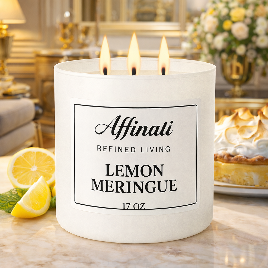 Luxury Lemon Candles Made in the USA | Affinati Lemon Drop, Meringue